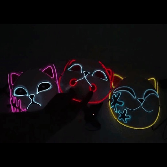 Wall Decor | Demon Slayer Tanjiro Glowing Fox Mask Led Light Up Mask ...